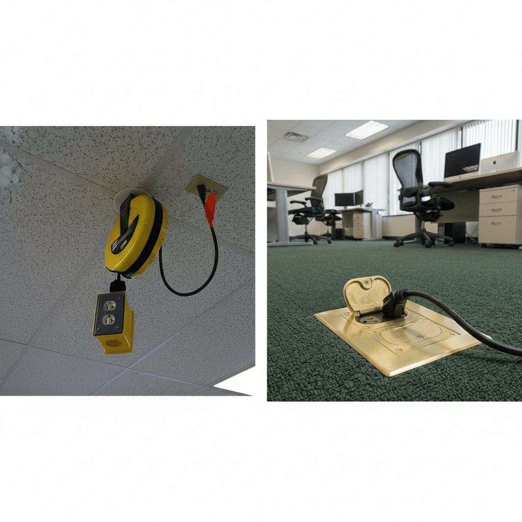Floor Boxes vs. Ceiling Power. Which Is Better for Open Spaces? - Lew ...